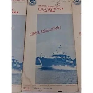 Art | Vintage Noaa Nautical Charts New Jersey Intracoastal Waterway ...